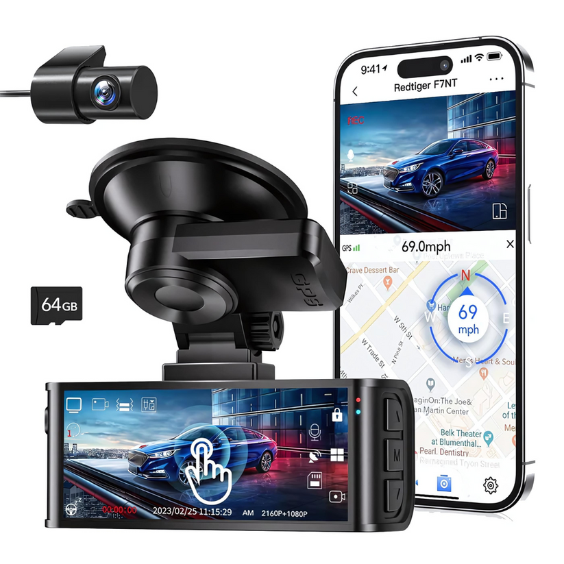 Redtiger F7NT Touch Screen 4K Dual Dash Cam for Car – Dash Cams